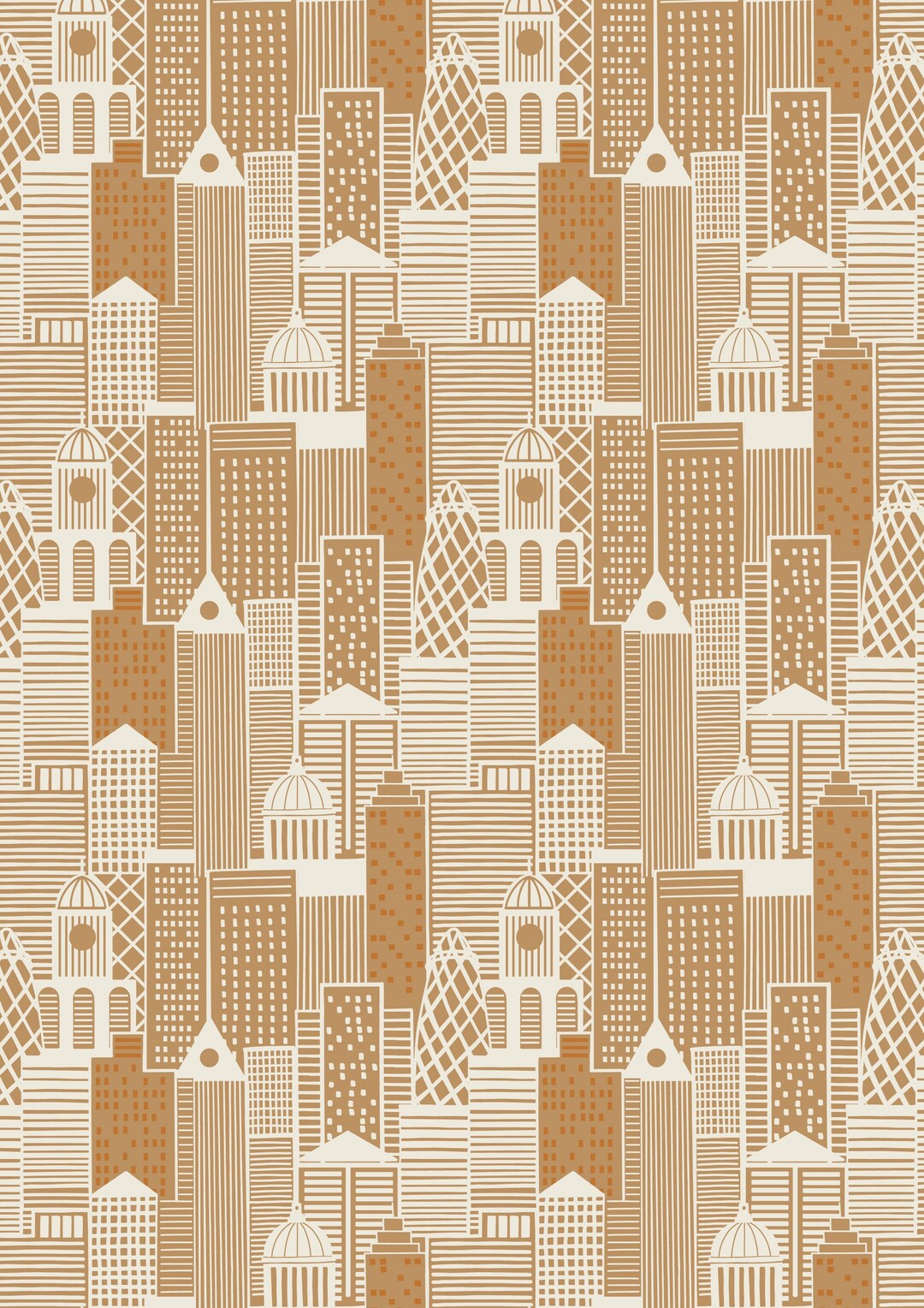 Lewis & Irene City Nights Fabric Collection City Buildings on Copper ...
