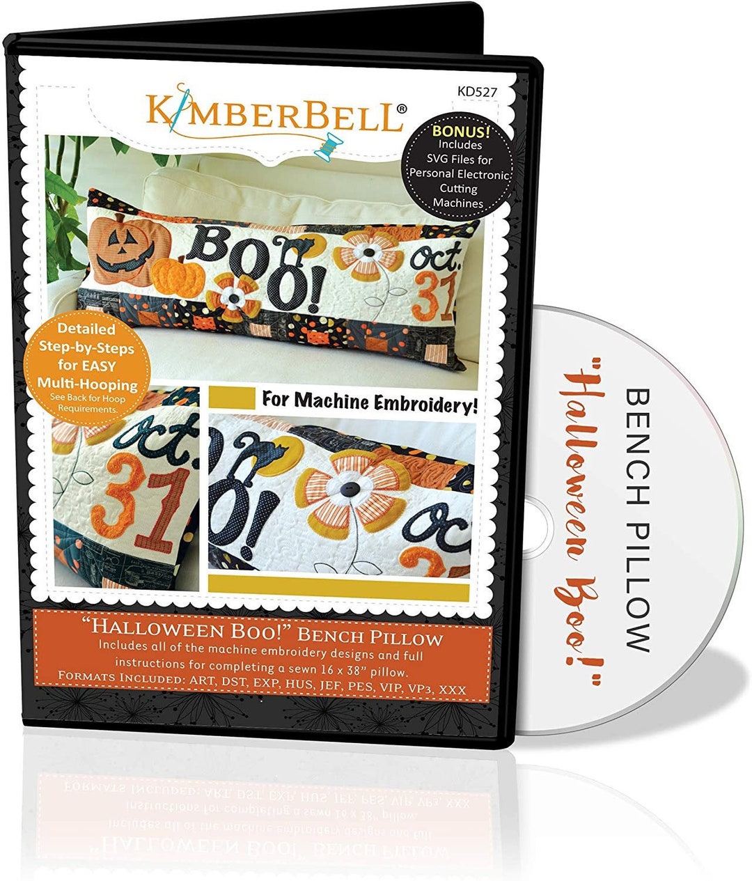 RETIRED!! Kimberbell Halloween Boo! Bench Pillow Collection Machine ...