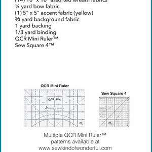 Sew Kind of Wonderful Posh Wreath Quilt Pattern Finished Size: 30"x34 ...