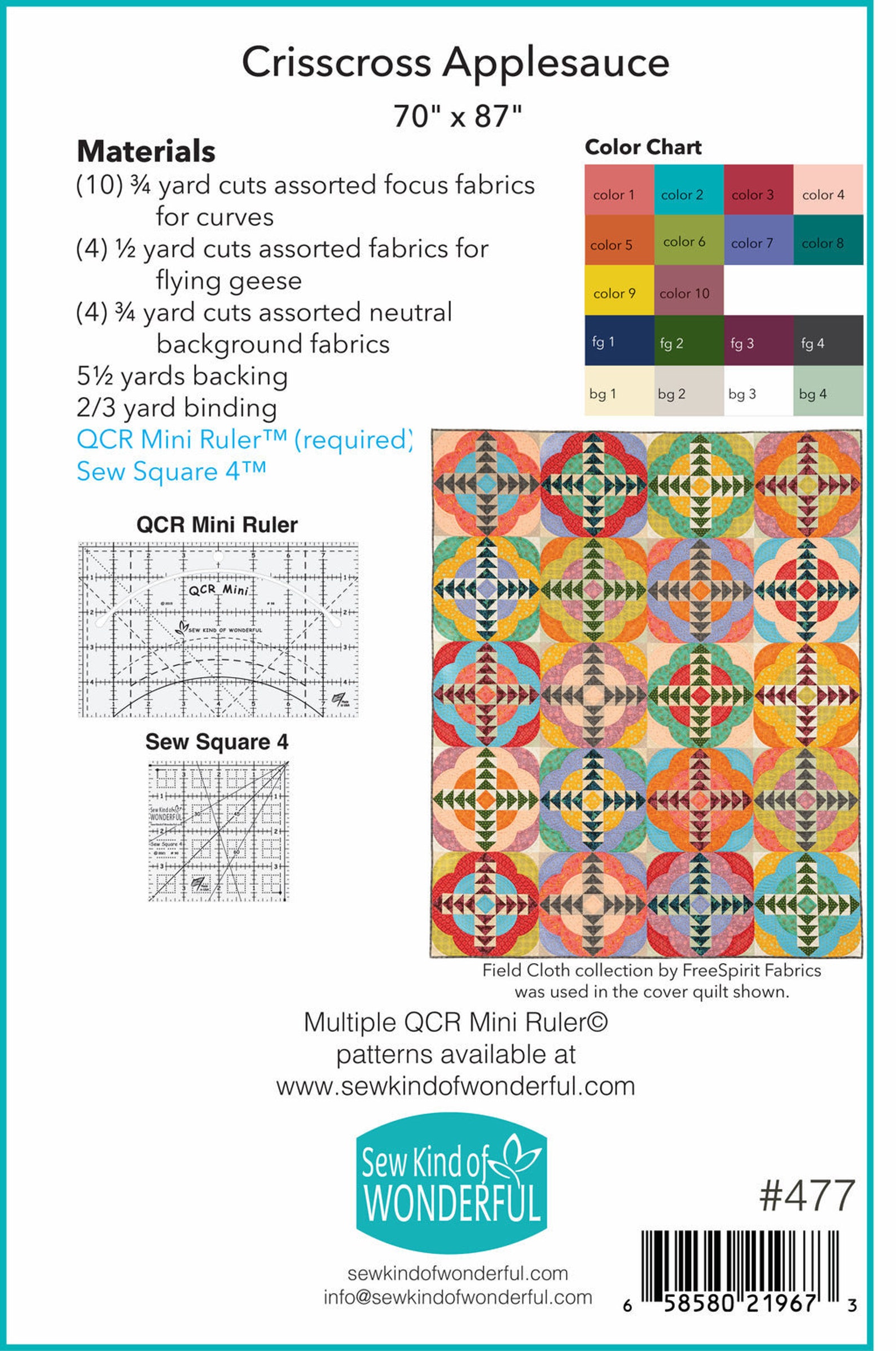 Sew Kind of Wonderful Crisscross Applesauce Quilt Pattern Finished Size ...