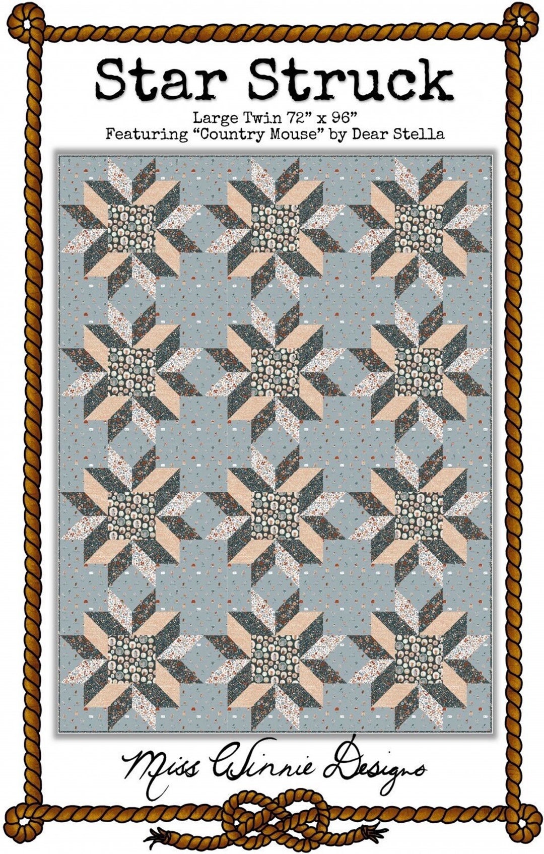 Miss Winnie Designs Star Struck Quilt Pattern Finished Size: 72"x96" - Etsy