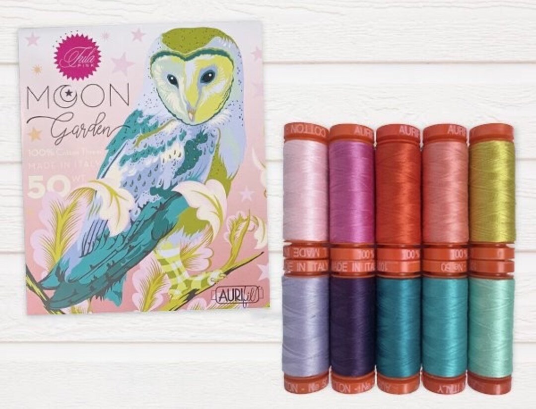 Aurifil Tula Pink Moon Garden 10 Small Spool Thread Set 50WT (small ...