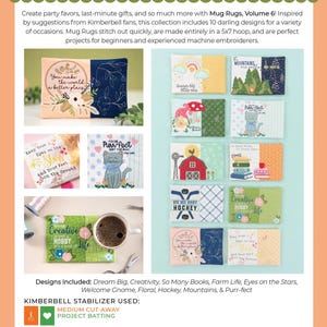 Kimberbell Mug Rugs Volume 6 Machine Embroidery CD (optional ...