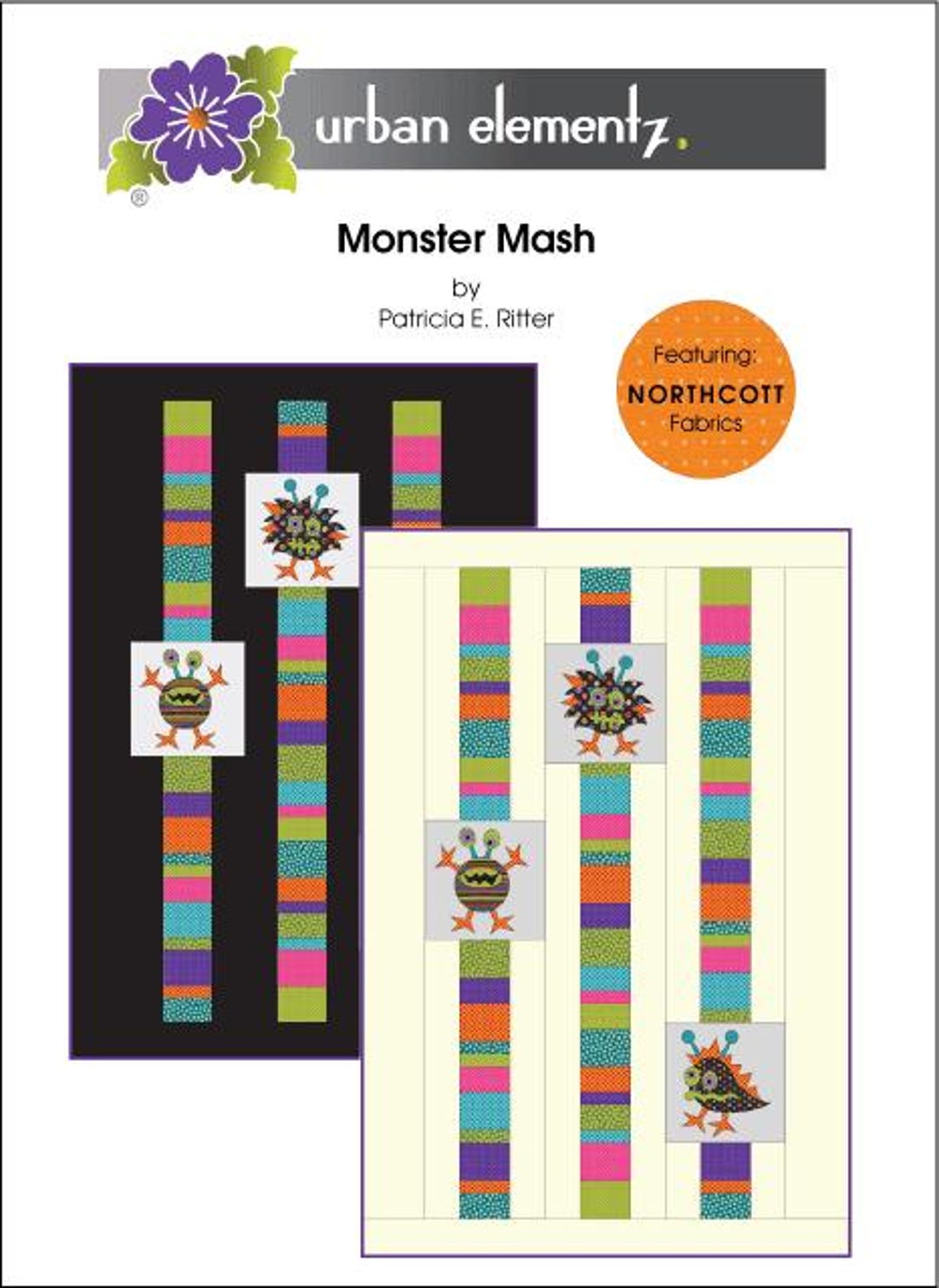 Urban Elementz Monster Mash Quilt Pattern Finished Size: 34.5”x51.5” - Etsy
