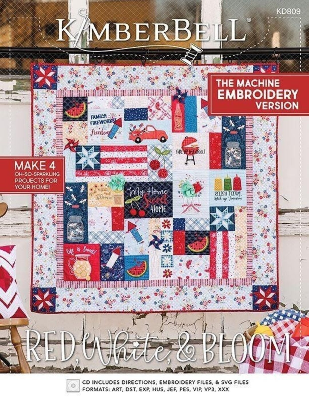 RETIRED!! Kimberbell Red, White, & Bloom Quilt Collection (M.E. CD ...