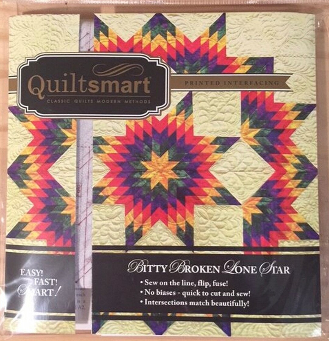 Quiltsmart Bitty Broken Lone Star little Lone Star Quilt Printed ...