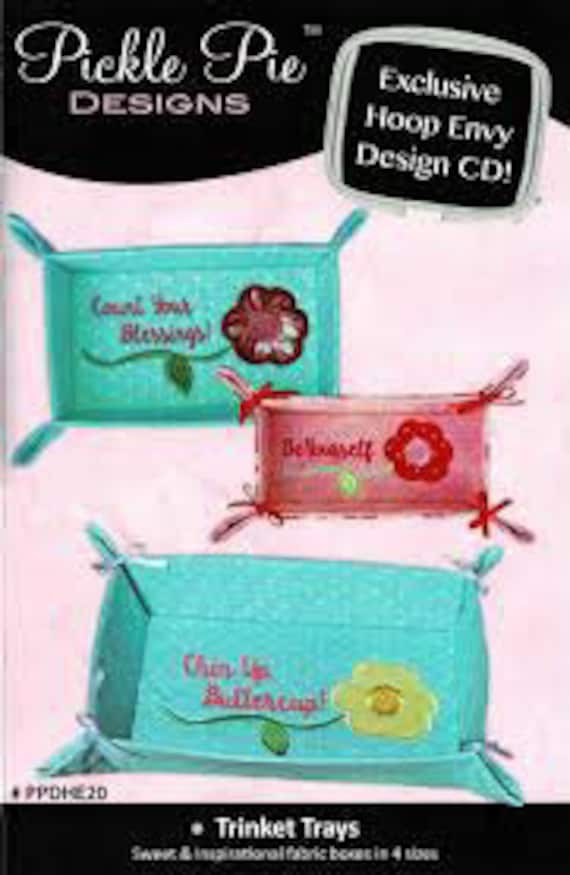 Pickle Pie Designs ITH Trinket Trays Machine Embroidery CD - Etsy