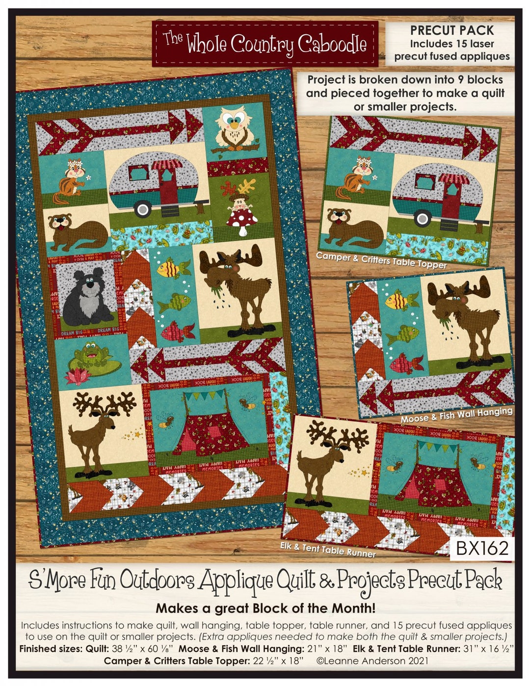 The Whole Country Caboodle S'more Fun Outdoors Applique Quilt and ...