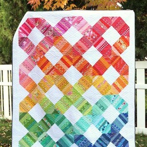 Diary of a Quilter Amy Smart Scrap Happy Rainbow Connection Quilt Pattern - 5 Size Variations ...