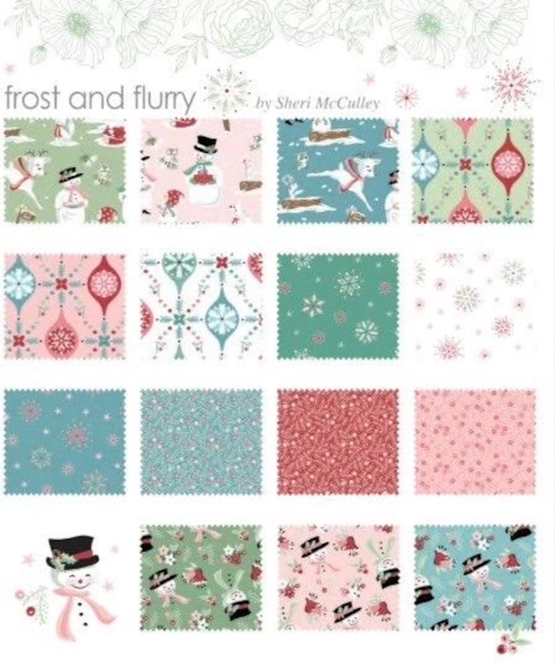Poppie Cotton Frost and Flurry Fabric Collection 42pc (2.5" Strip ...