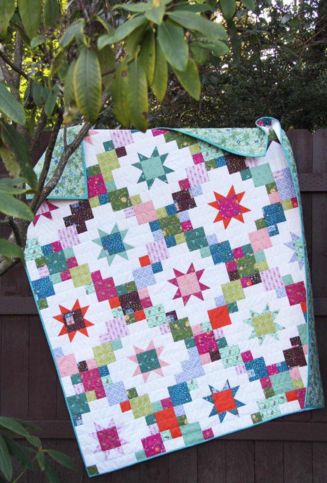 Cluck Cluck Sew Brightly Quilt Pattern - 4 Size Variations per Pattern ...