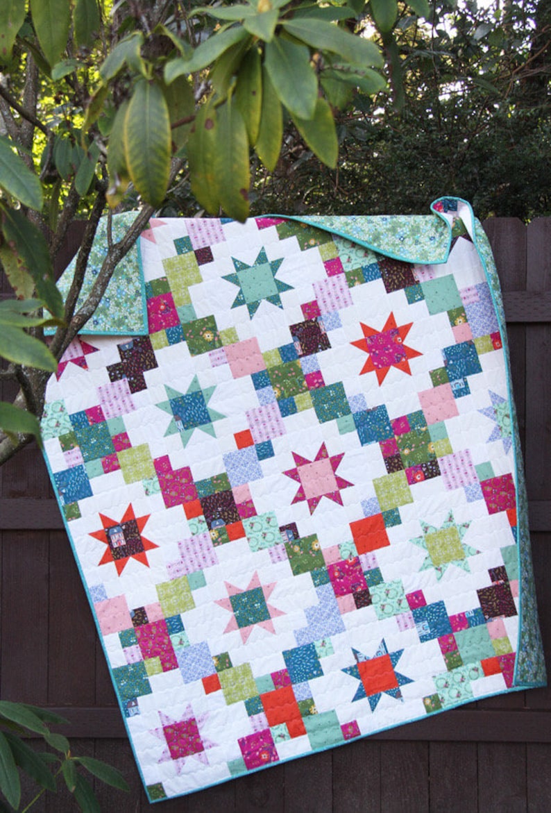 Cluck Cluck Sew Brightly Quilt Pattern - 4 Size Variations per Pattern ...