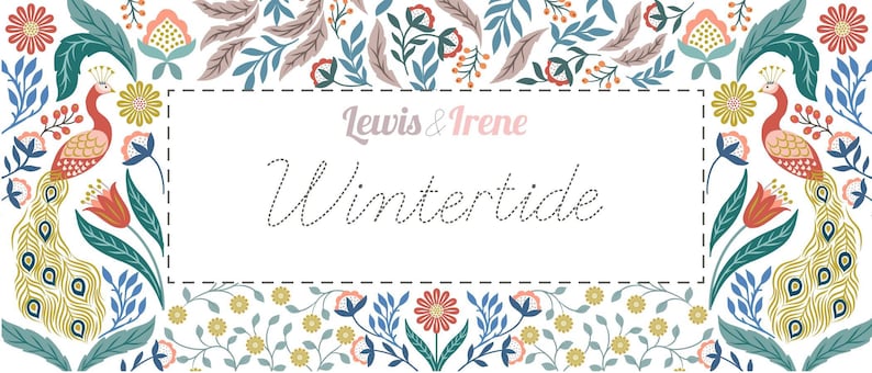 Lewis & Irene Wintertide Fabric Collection Metallic Gold Peacocks on ...