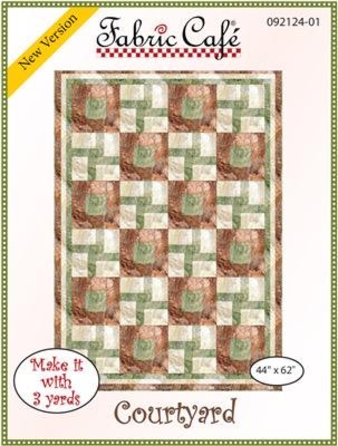 Fabric Cafe Courtyard Quilt Pattern - Uses Only 3 Yards of Fabric ...