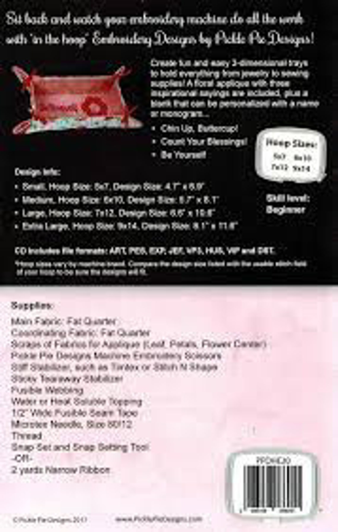 Pickle Pie Designs ITH Trinket Trays Machine Embroidery CD - Etsy