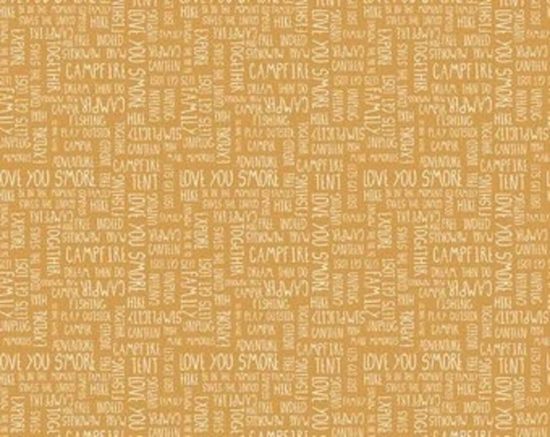 Riley Blake Love You S'more Fabric Collection Text on Gold Premium 100% ...