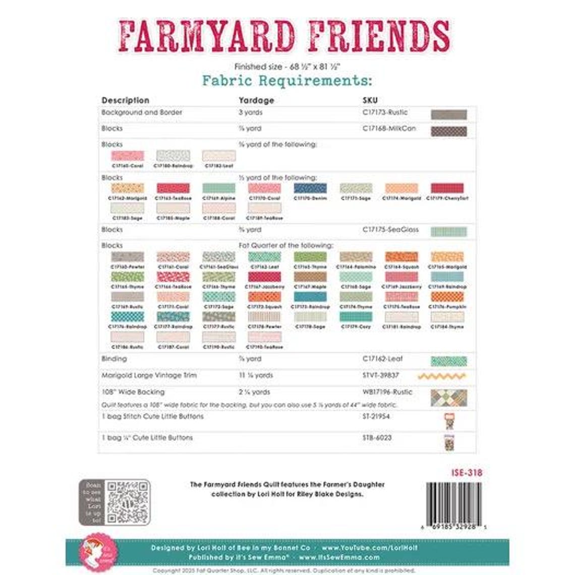 It’s Sew Emma Farm Yard Friends Quilt Pattern ISE-318 - Etsy