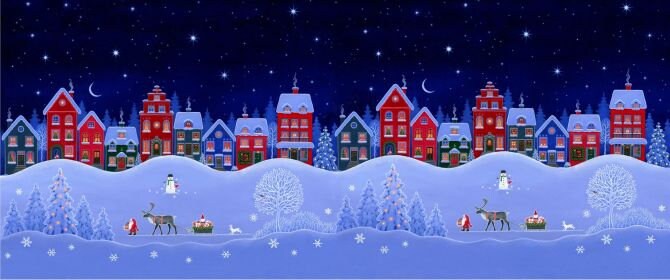 Christmas Double Border Print Fabric - Etsy