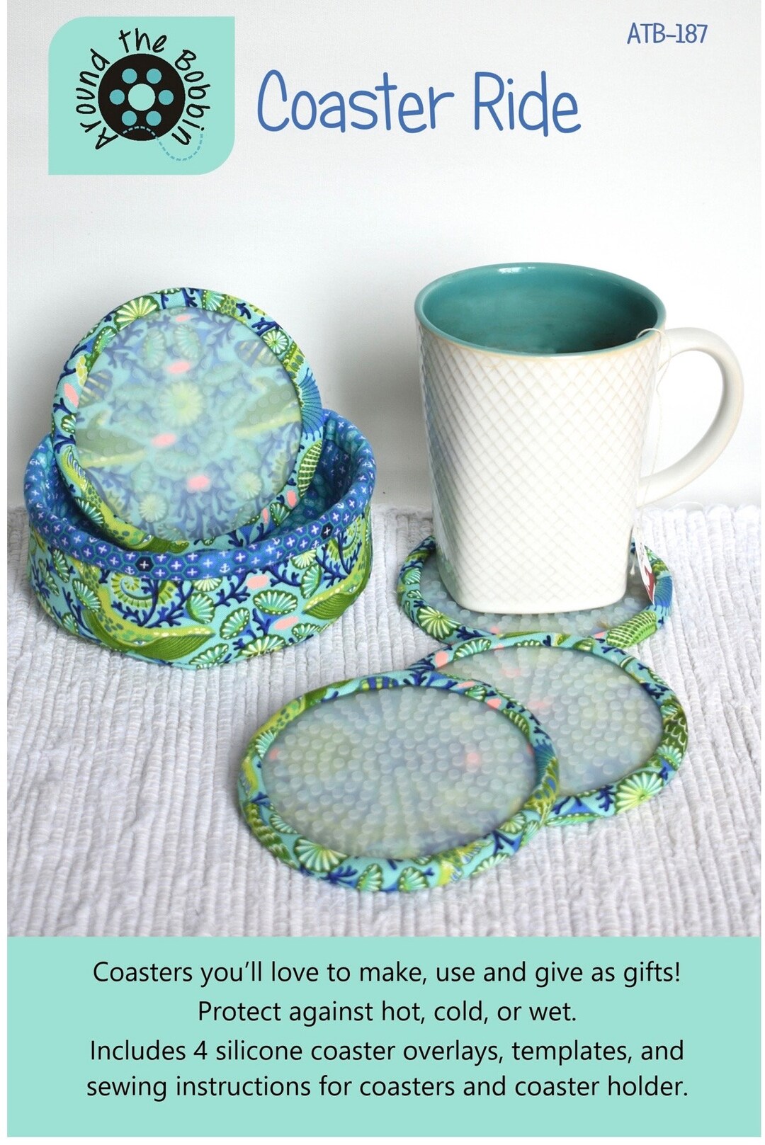 Around the Bobbin Coaster Ride Drink Coaster Pattern (includes 4 ...