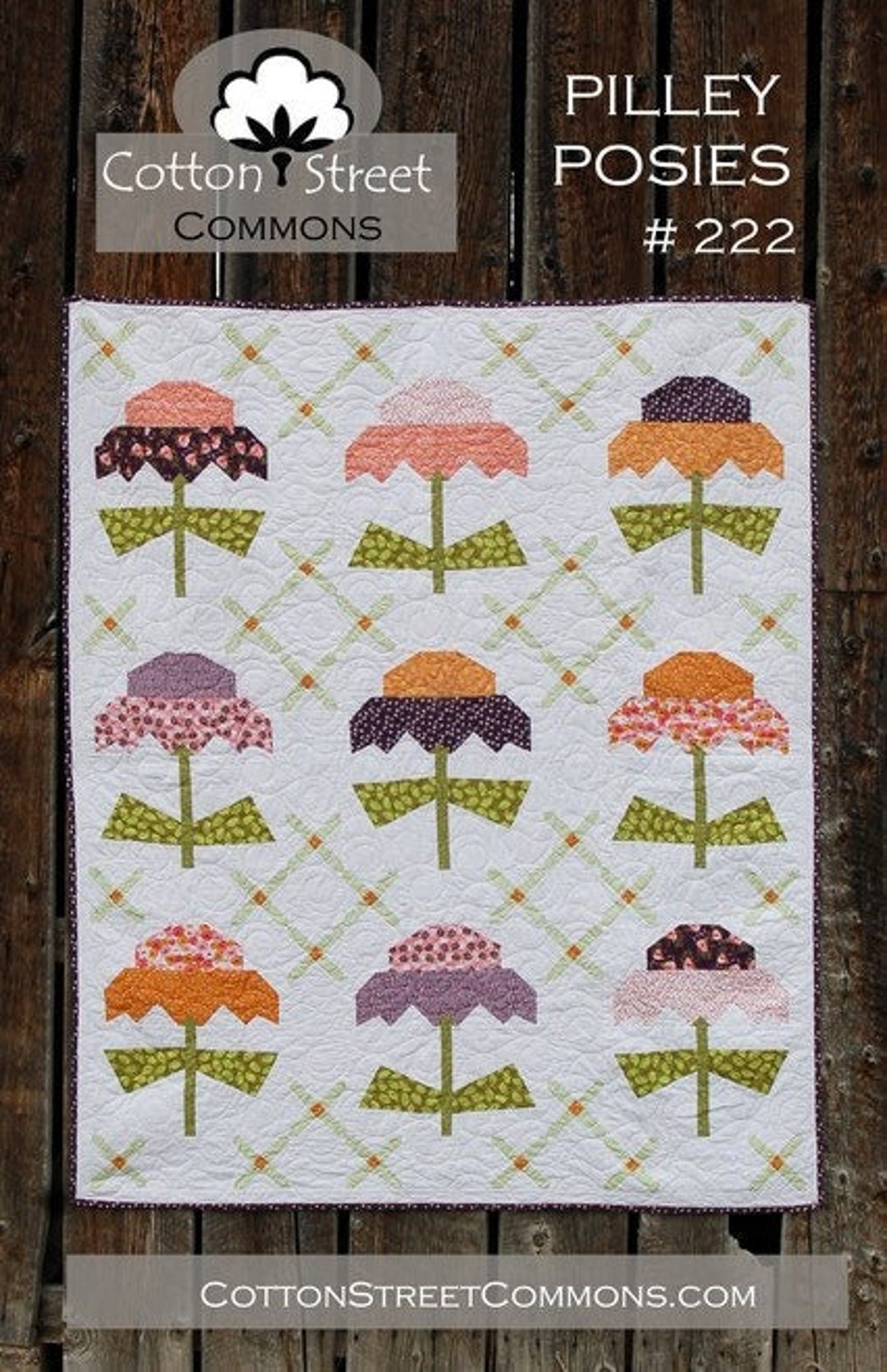 Cotton Street Commons Pilley Posey Quilt Pattern Finished Size 67”x80 ...