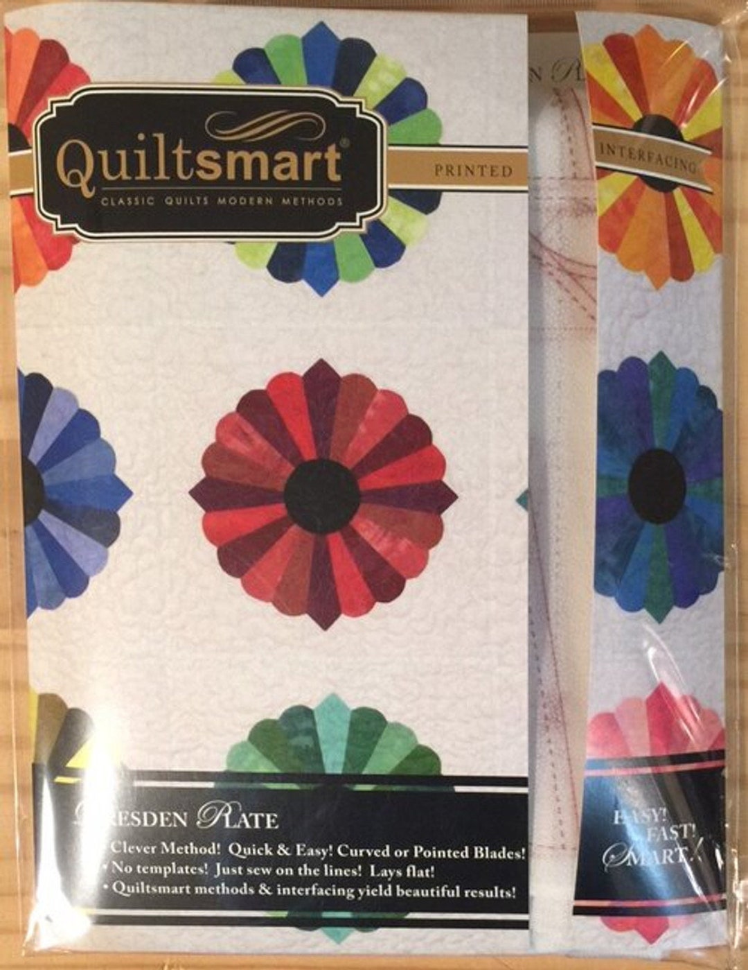 Quiltsmart Dresden Plate Quilt Printed Interfacing Pack (3 Size ...