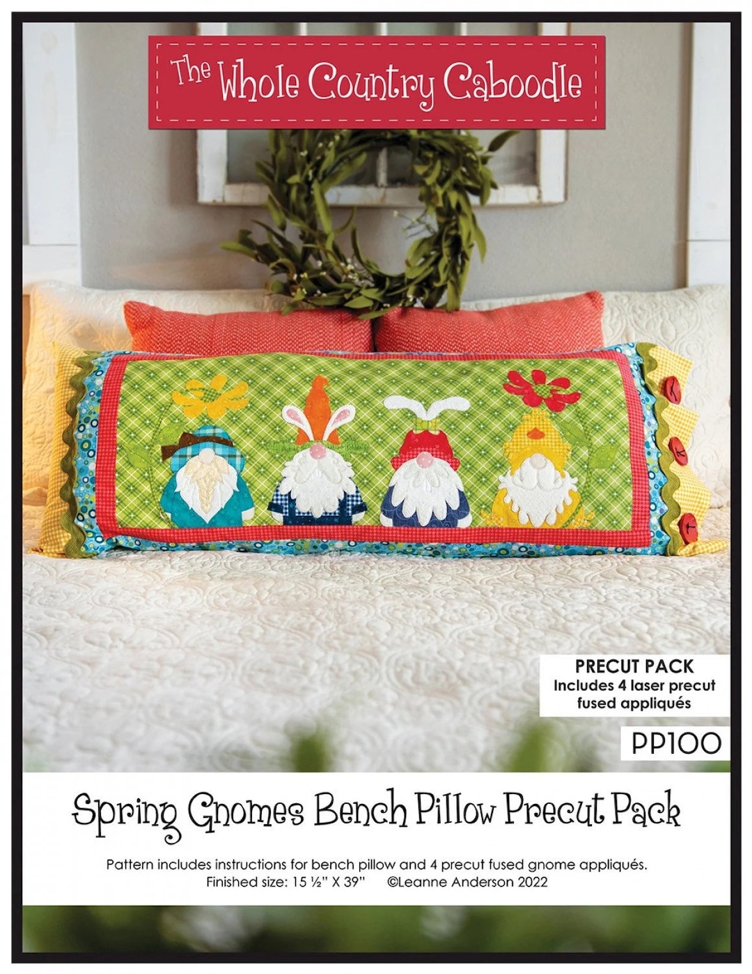 The Whole Country Caboodle Spring Gnomes Bench Pillow Precut Pack ...