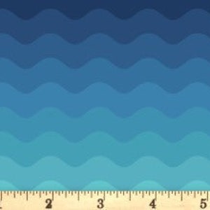 Lewis & Irene Moontide Fabric Collection Digital Print Ombre Waves on ...