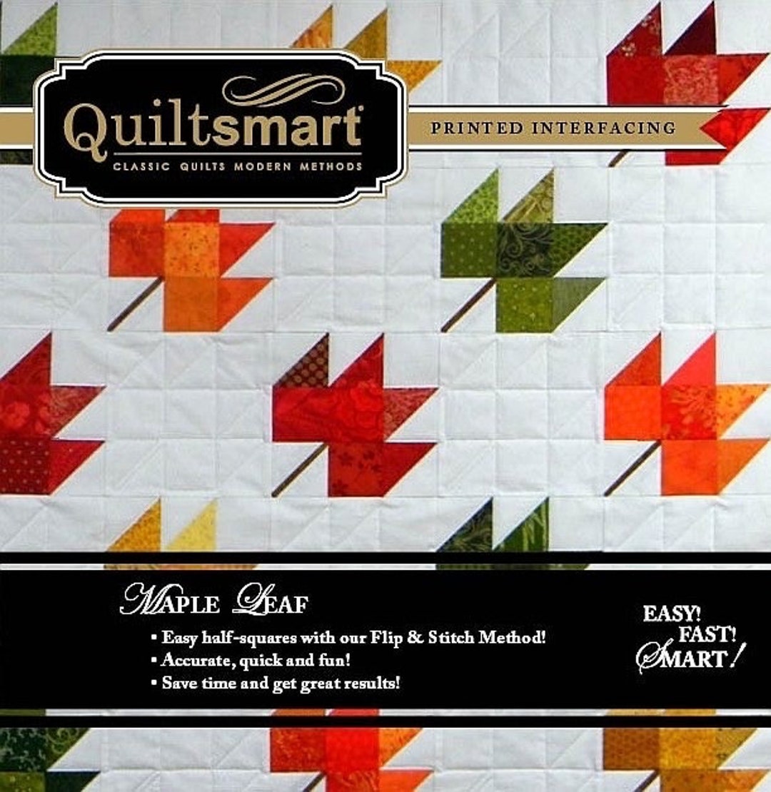 Quiltsmart Maple Leaf Quilt Printed Interfacing Snuggler Pack - 4 Size ...