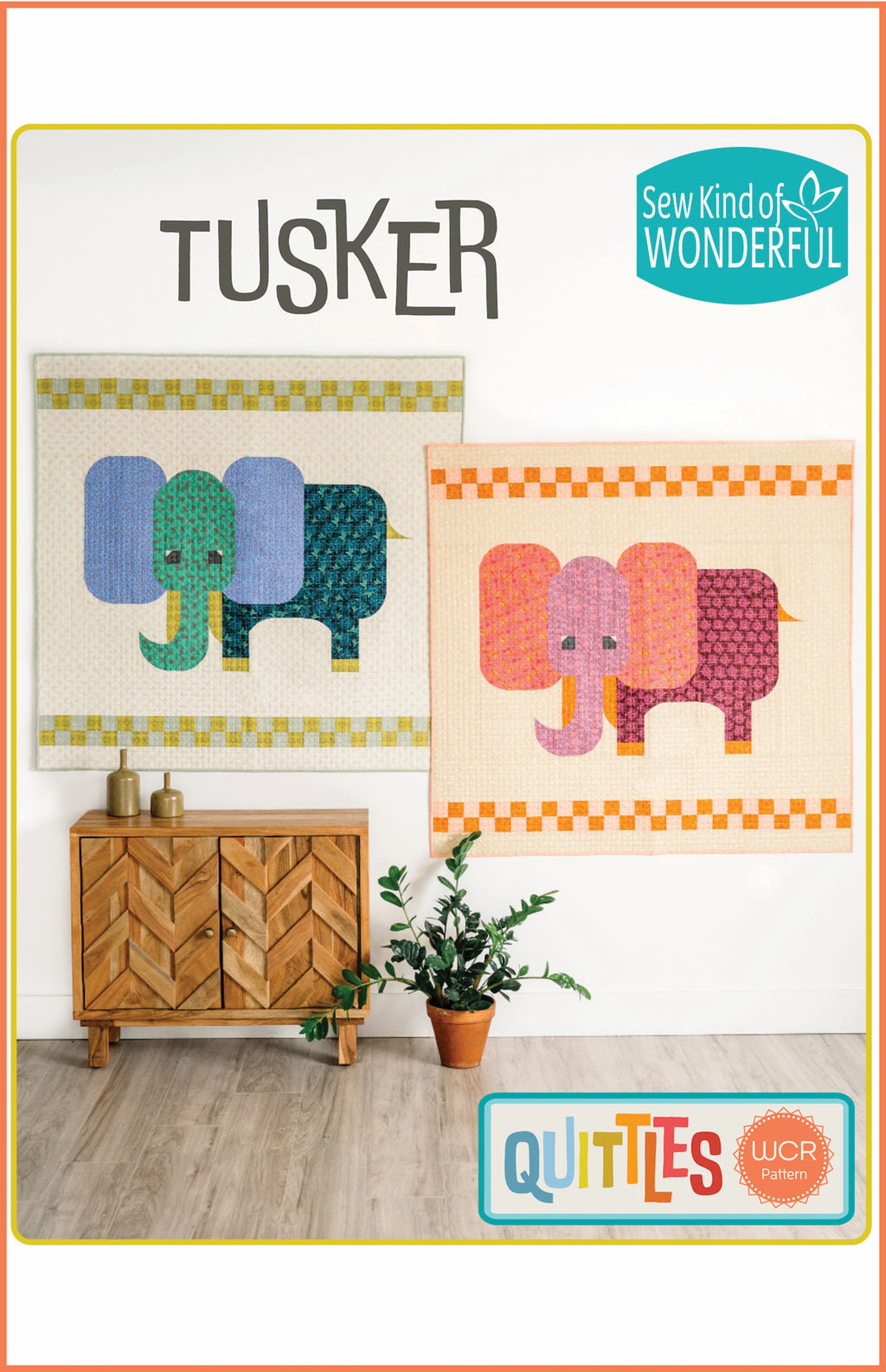 Sew Kind of Wonderful Tusker Quittles Quilt Pattern #482 Finished Size ...
