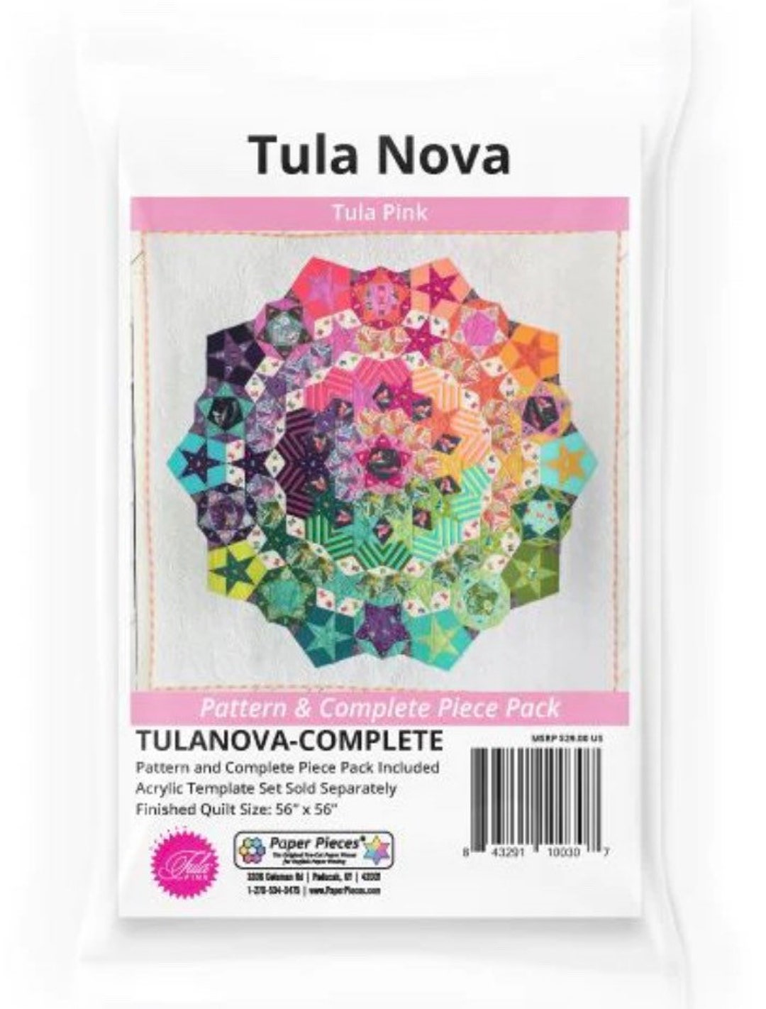 Tula Pink Tula Nova Pattern and Complete Piece Pack Finished Size: 56 ...