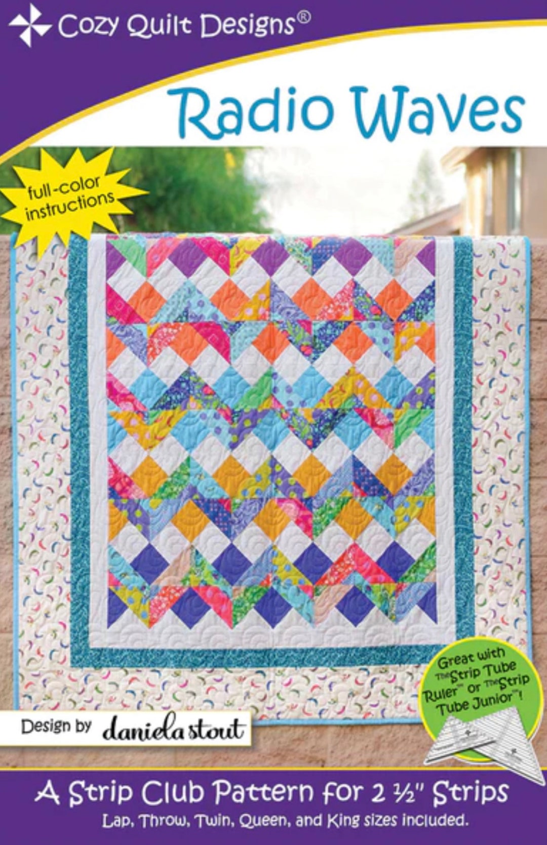 Cozy Quilt Designs Radio Waves Quilt Pattern (5 Size Variations per ...