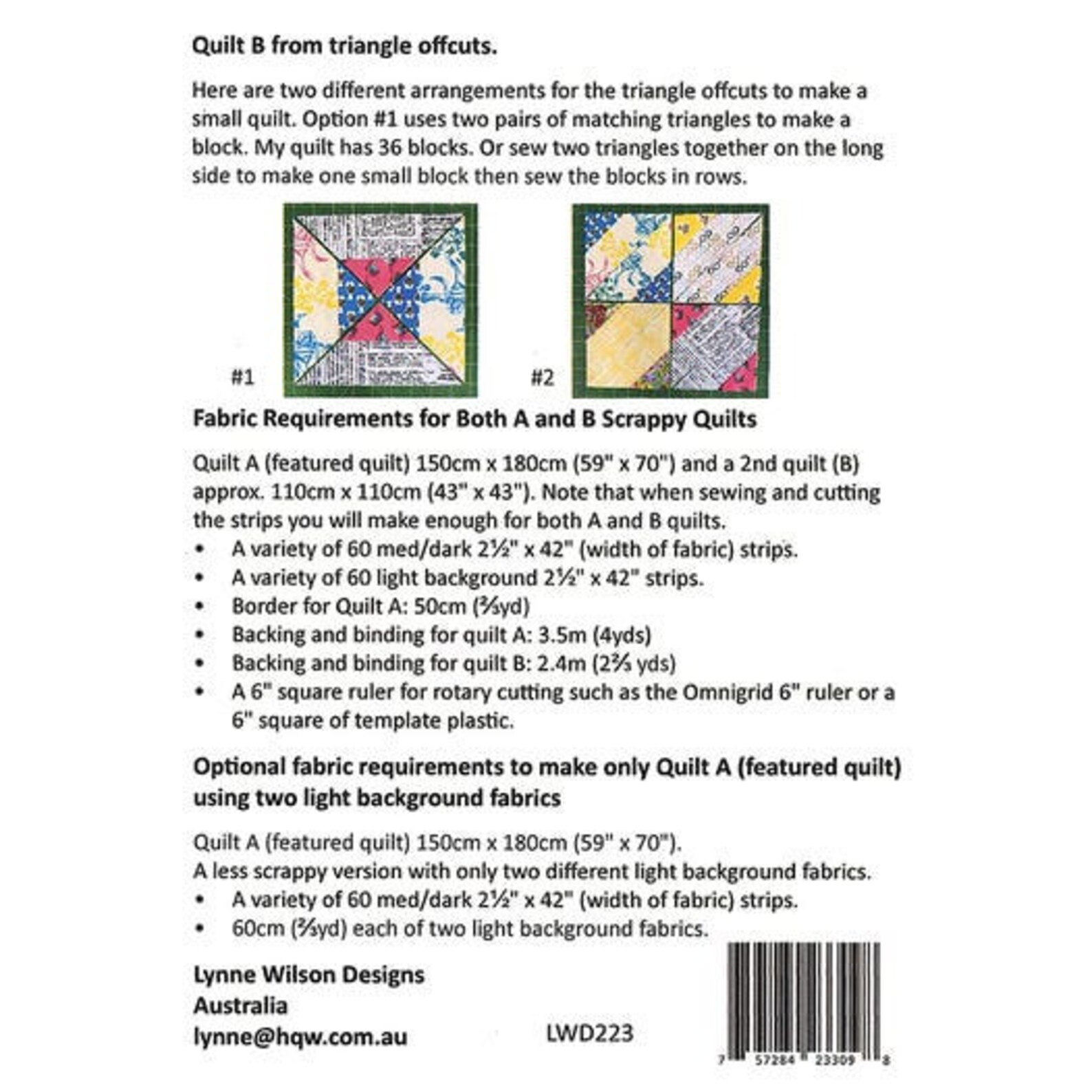 Lynne Wilson Designs Playing Around Quilt Pattern Finished Sizes: 59 ...