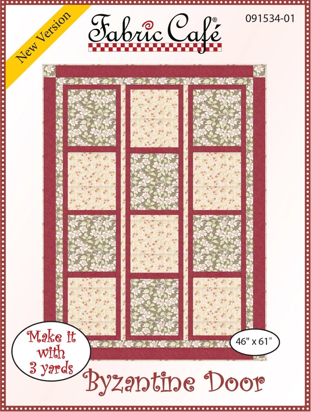Fabric Cafe Byzantine Quilt Pattern - Uses Only 3 Yards of Fabric ...