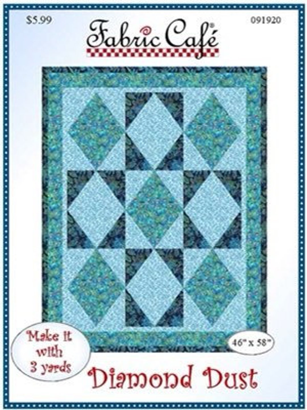 Fabric Cafe Diamond Dust Quilt Pattern (uses Only 3YDS of Fabric ...