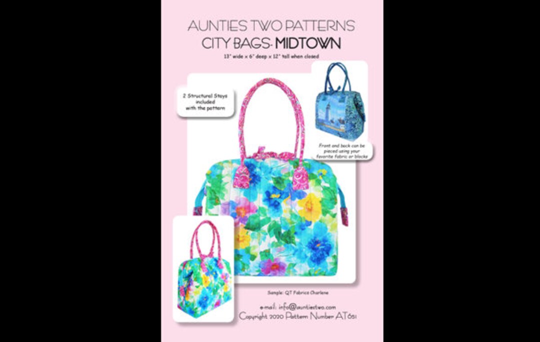 Aunties Two City Bags - Midtown Pattern Finished Size: 12"x13"x6" - Etsy