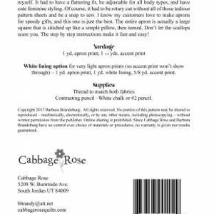 Cabbage Rose Cutie Pie Apron Pattern - Etsy