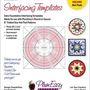 Plum Easy Patterns Folded Star Squared Hot Pad Pattern Finished Size: 8 ...