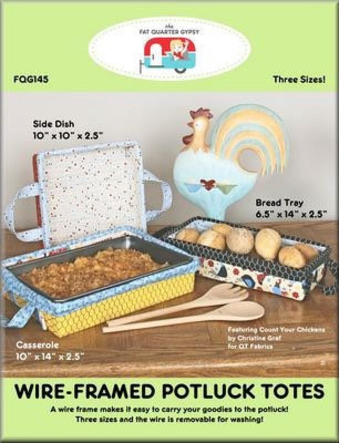 The Fat Quarter Gypsy Wire-framed Potluck Totes (includes 3 Sizes in ...