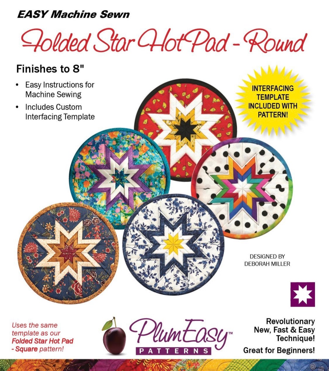 Plum Easy Patterns Folded Star Hot Pad-round Pattern Finished Size: 8 ...
