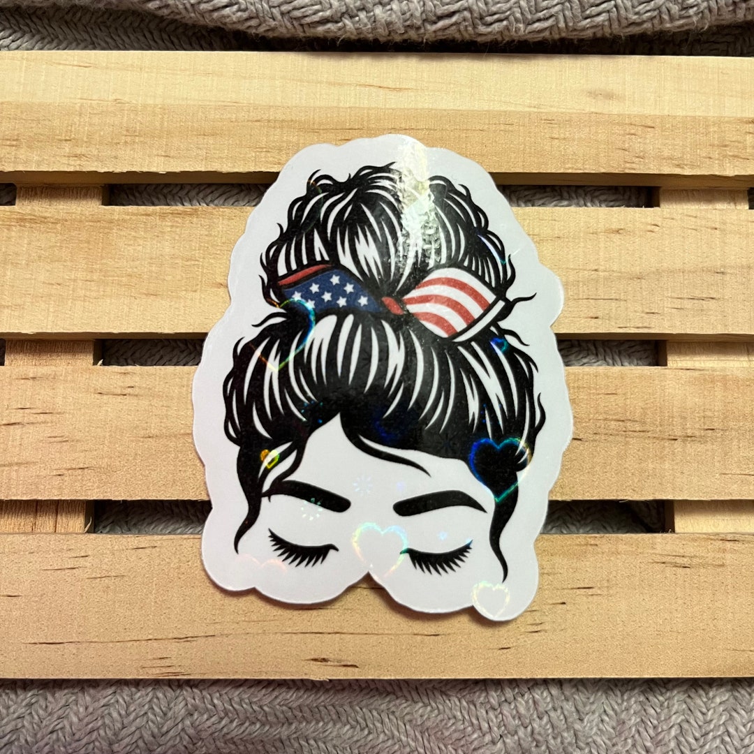 Messy Bun Girl Sticker - Etsy
