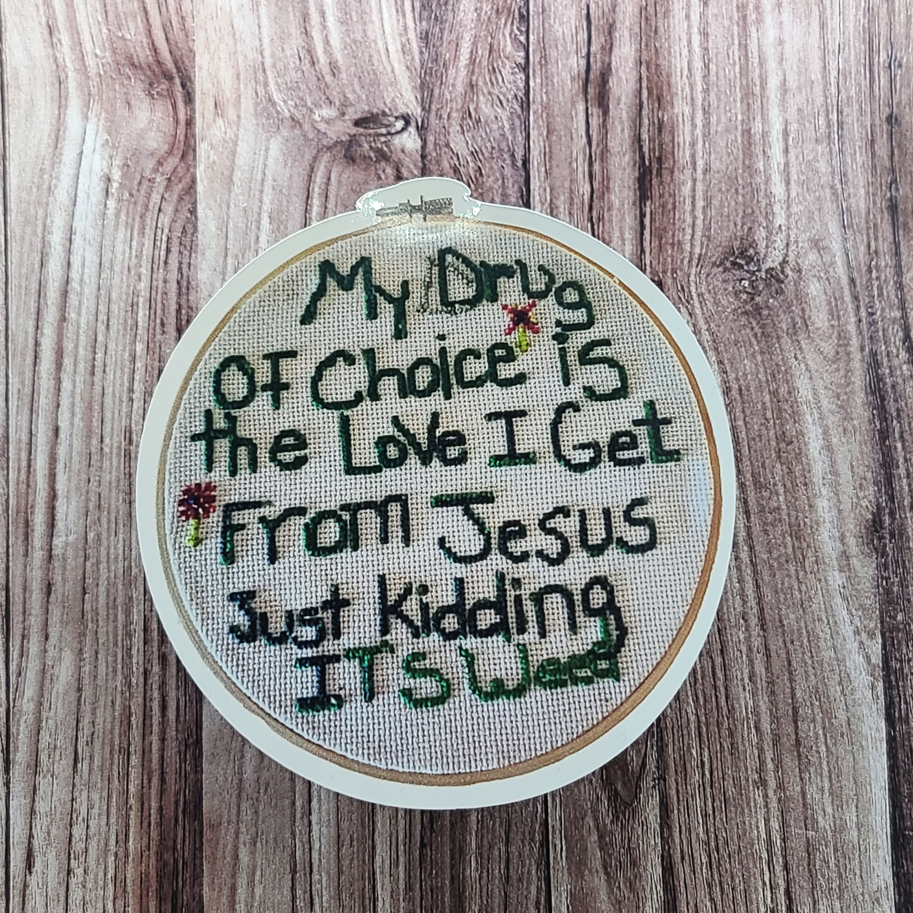 Stickers Stickers, Labels & Tags Paper Drug of Choice Cross Stitch ...