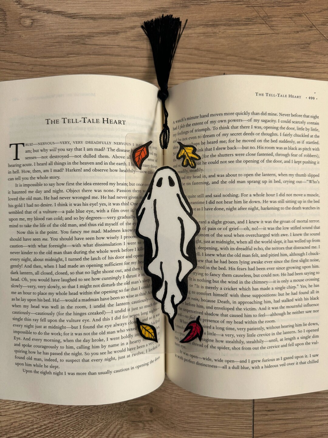Handmade Ghost Bookmark With Black Tassel - Spooky Reader Accessory ...