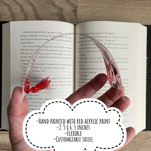 Laminated Bloody Acrylic Paint Bookmark - Customizable Red and Black ...