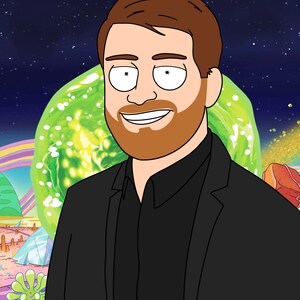 Rick Cartoon Portrait, Cartoon Christmas Card, Rick and Morty Mugshot ...