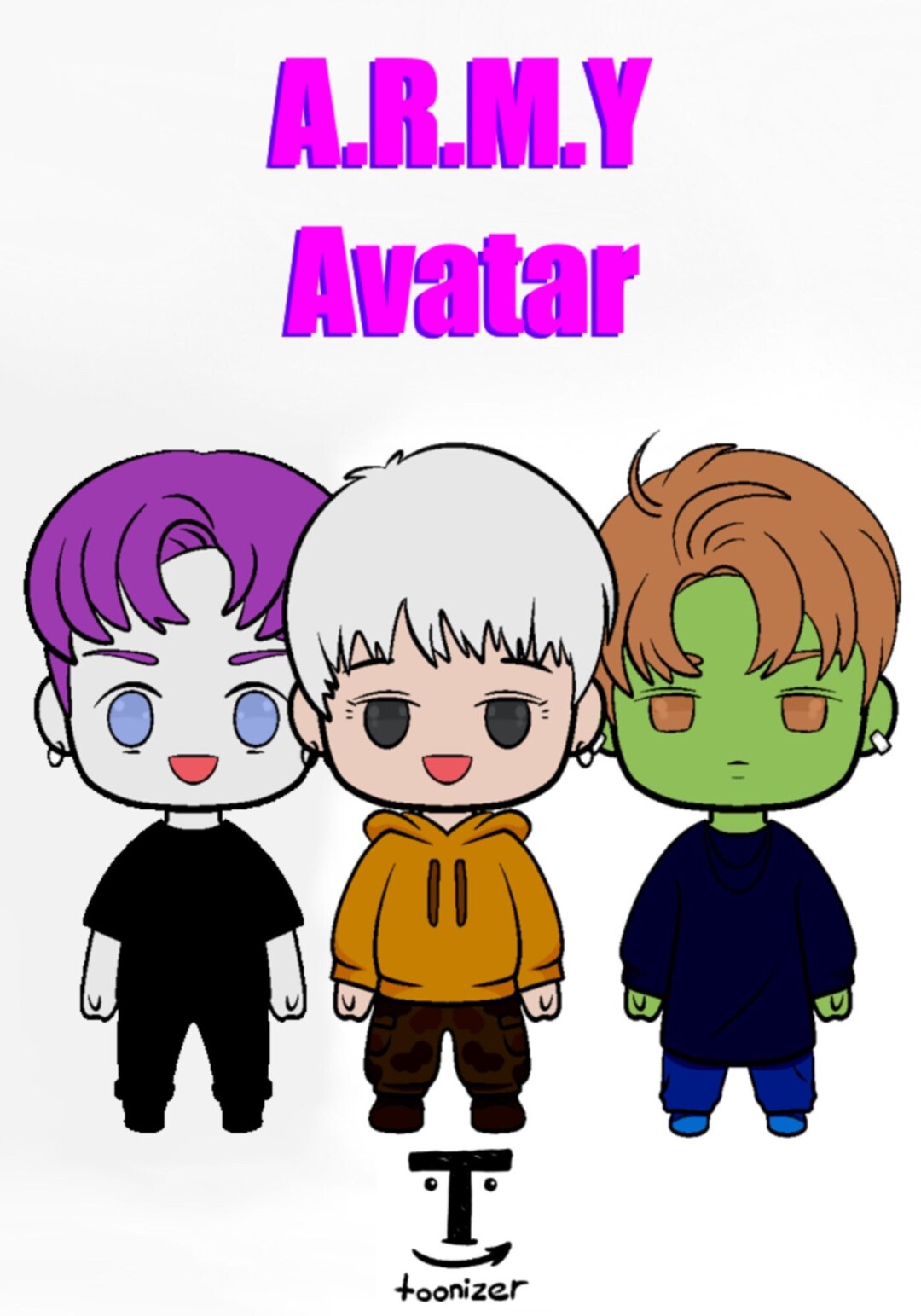Custom Chibi Avatar / BTS A.R.M.Y Character / Custom Cartoon Drawing ...