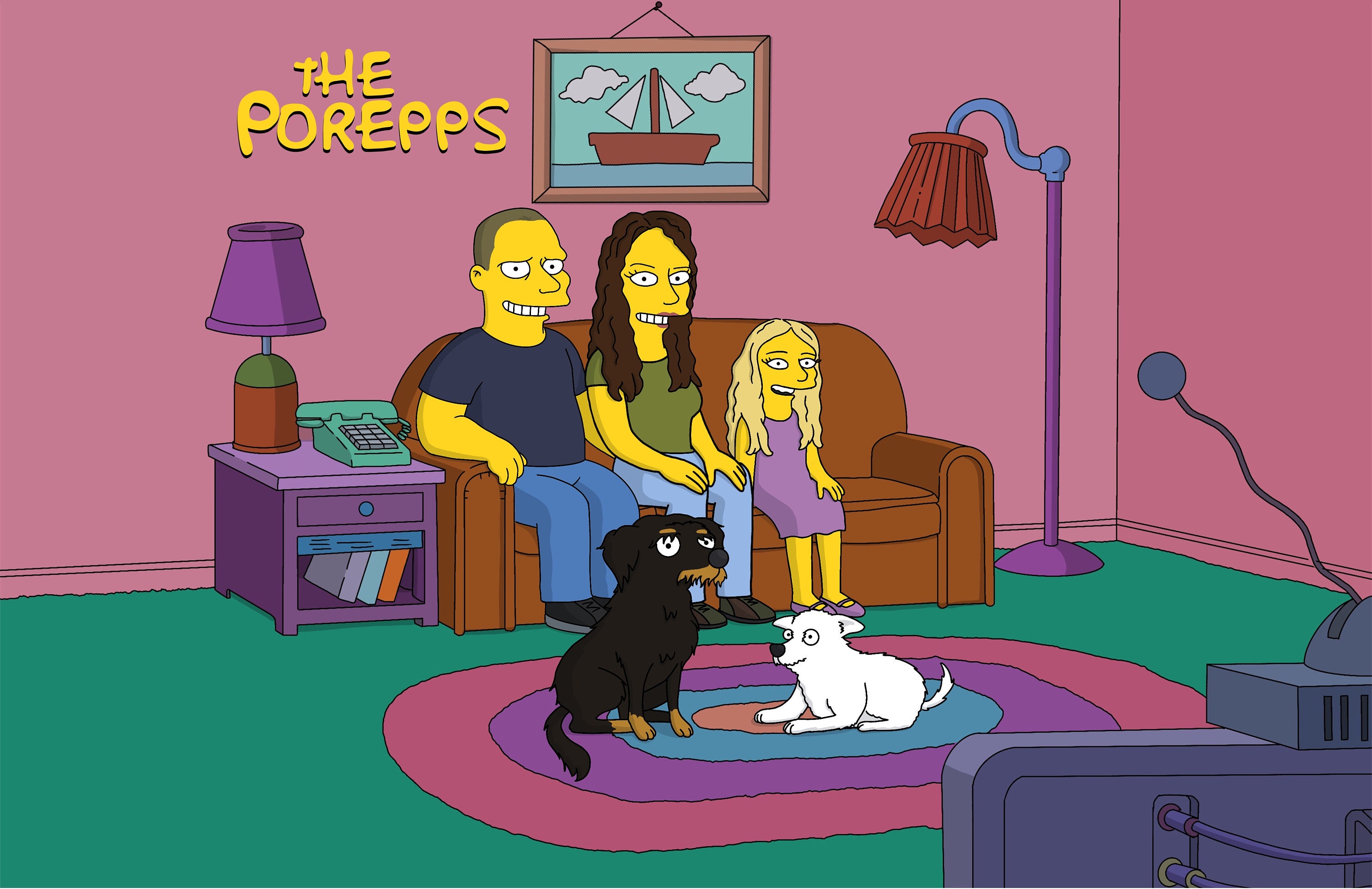 Simpsons Family Portrait Yellow Character Drawing Simpsonized Portrait ...