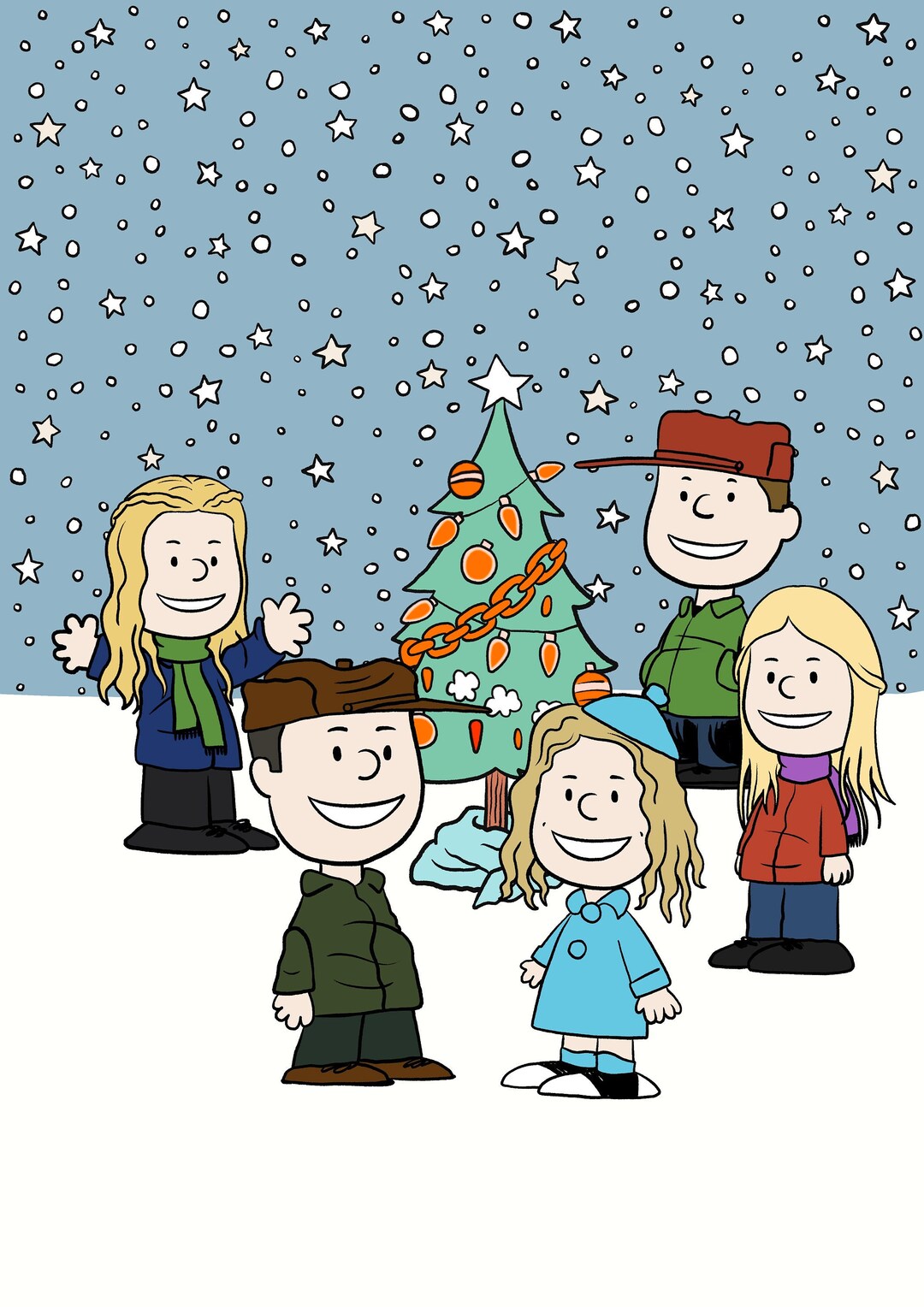 Custom Cartoon Portrait / Custom Cartoon Drawing / Custom Christmas ...
