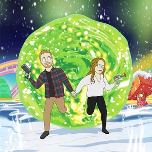 Rick Cartoon Portrait, Cartoon Christmas Card, Rick and Morty Mugshot ...