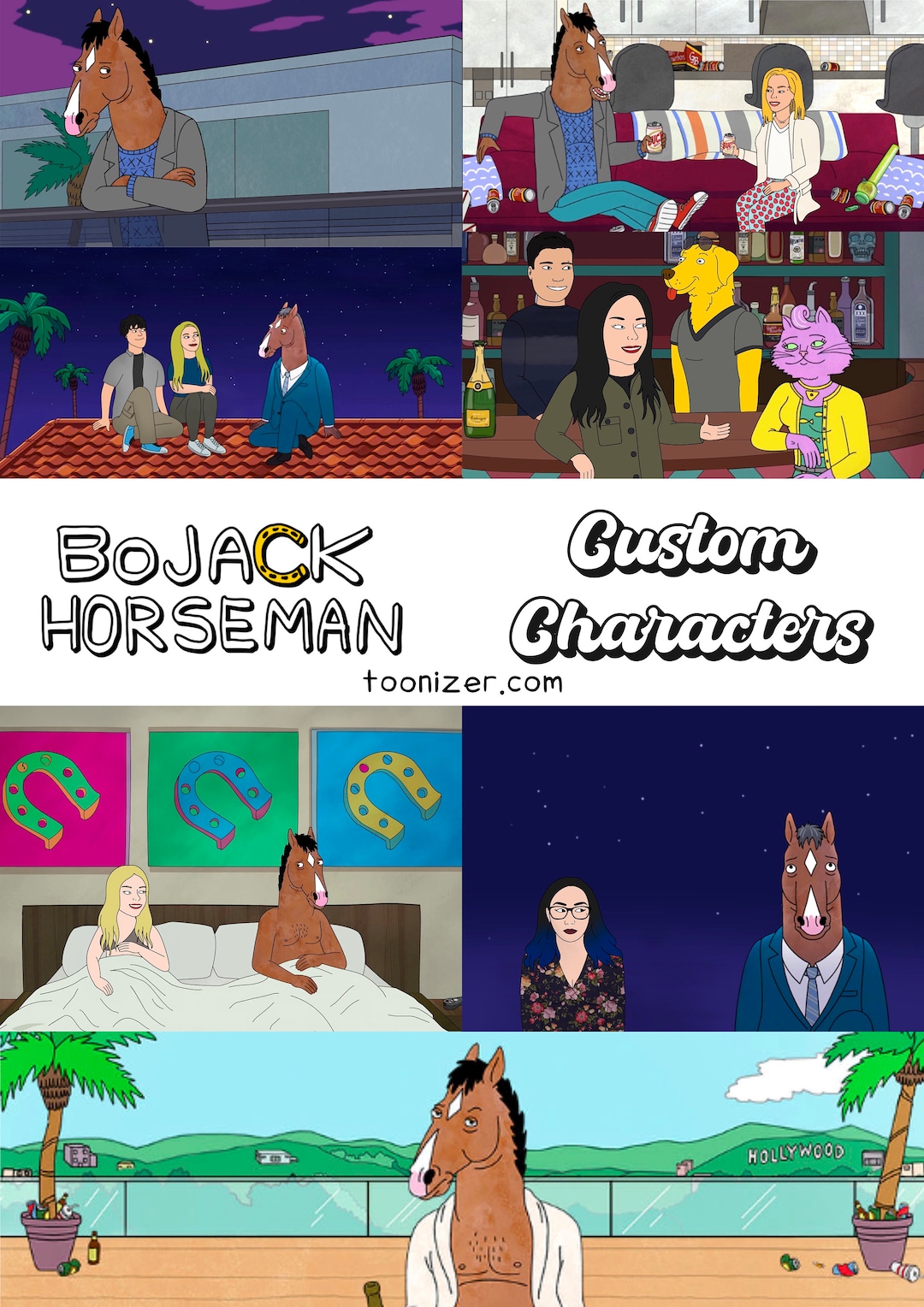 Bojack Horseman Cartoon Portrait, Personalized Bojack Cartoon Portrait ...