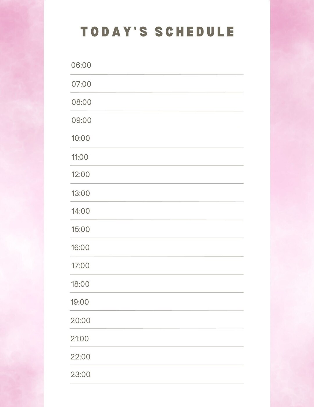Today's Schedule Printable, Instant Download, Today's Do to List ...